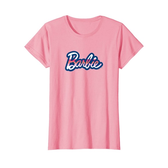 Tops | Pink Barbie Logo Tshirt | Poshmark